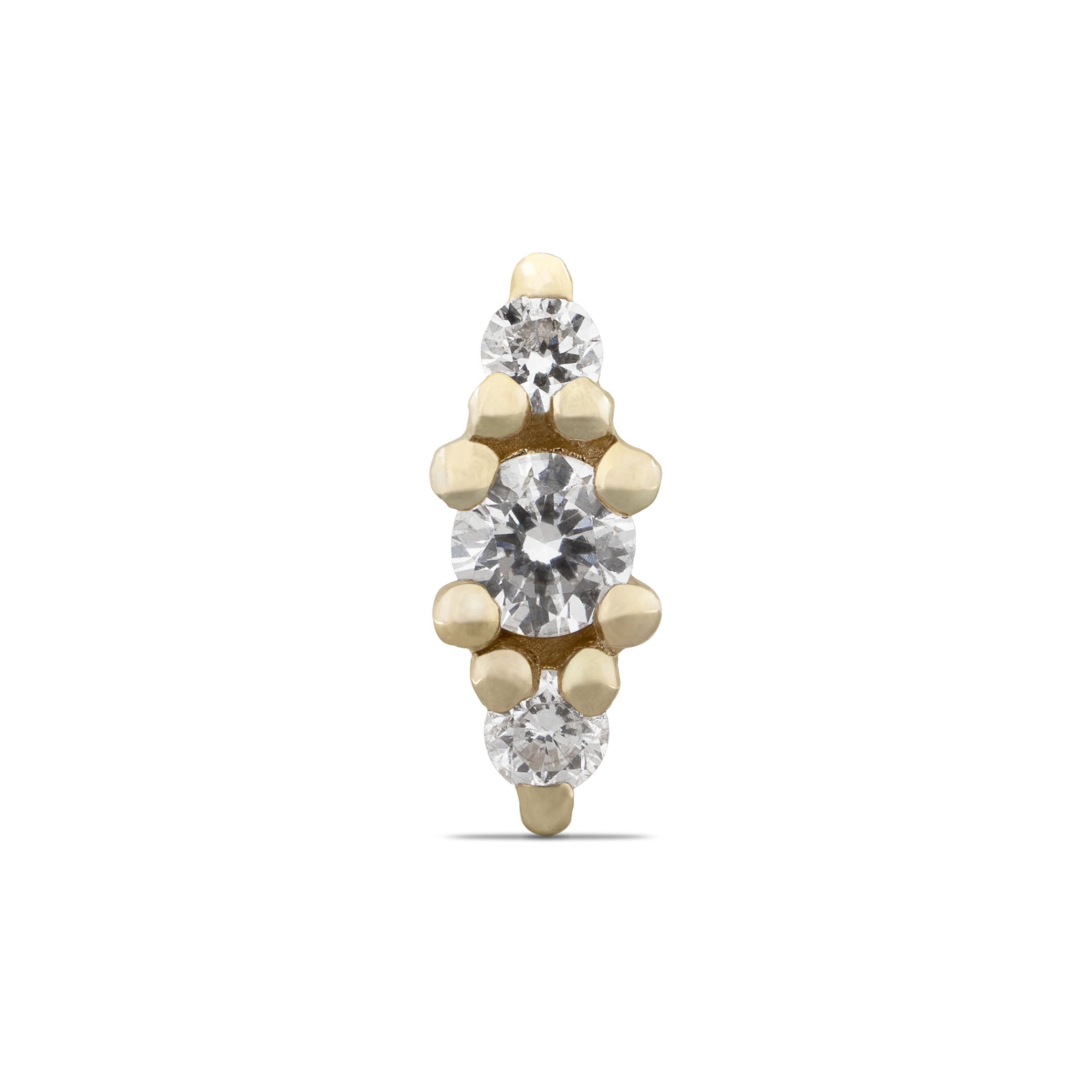 16g Diamond Flat Back Stud in Solid Gold Zona – Valensole Jewelry